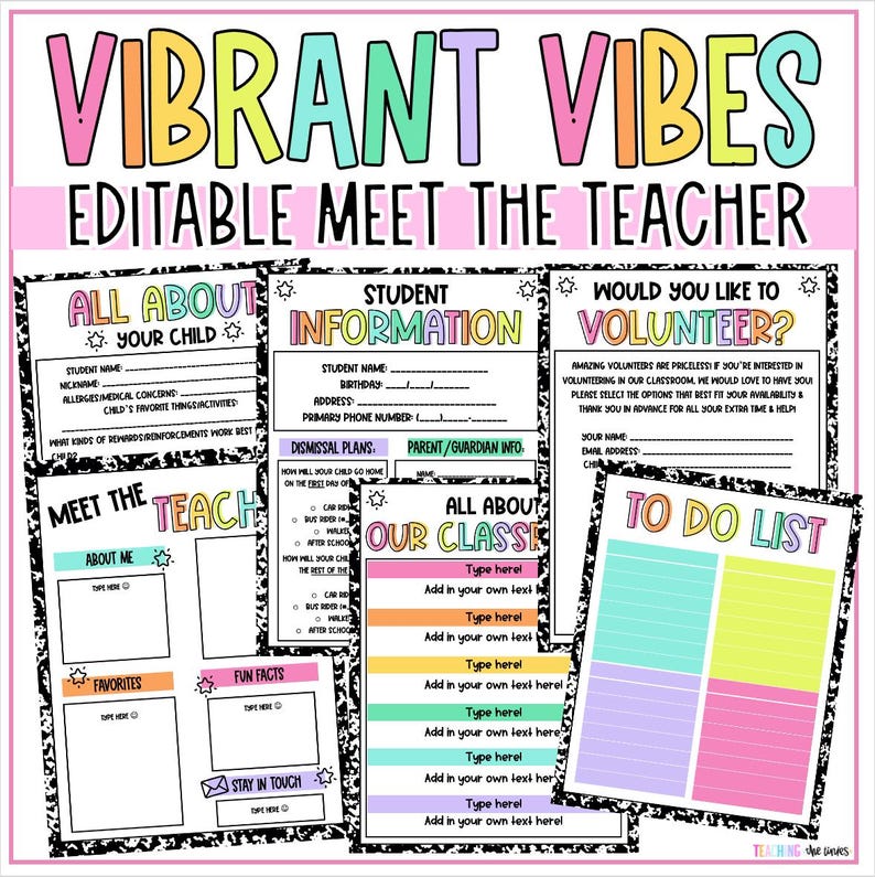 Meet the Teacher Classroom Printable Template, Teacher Introduction ...