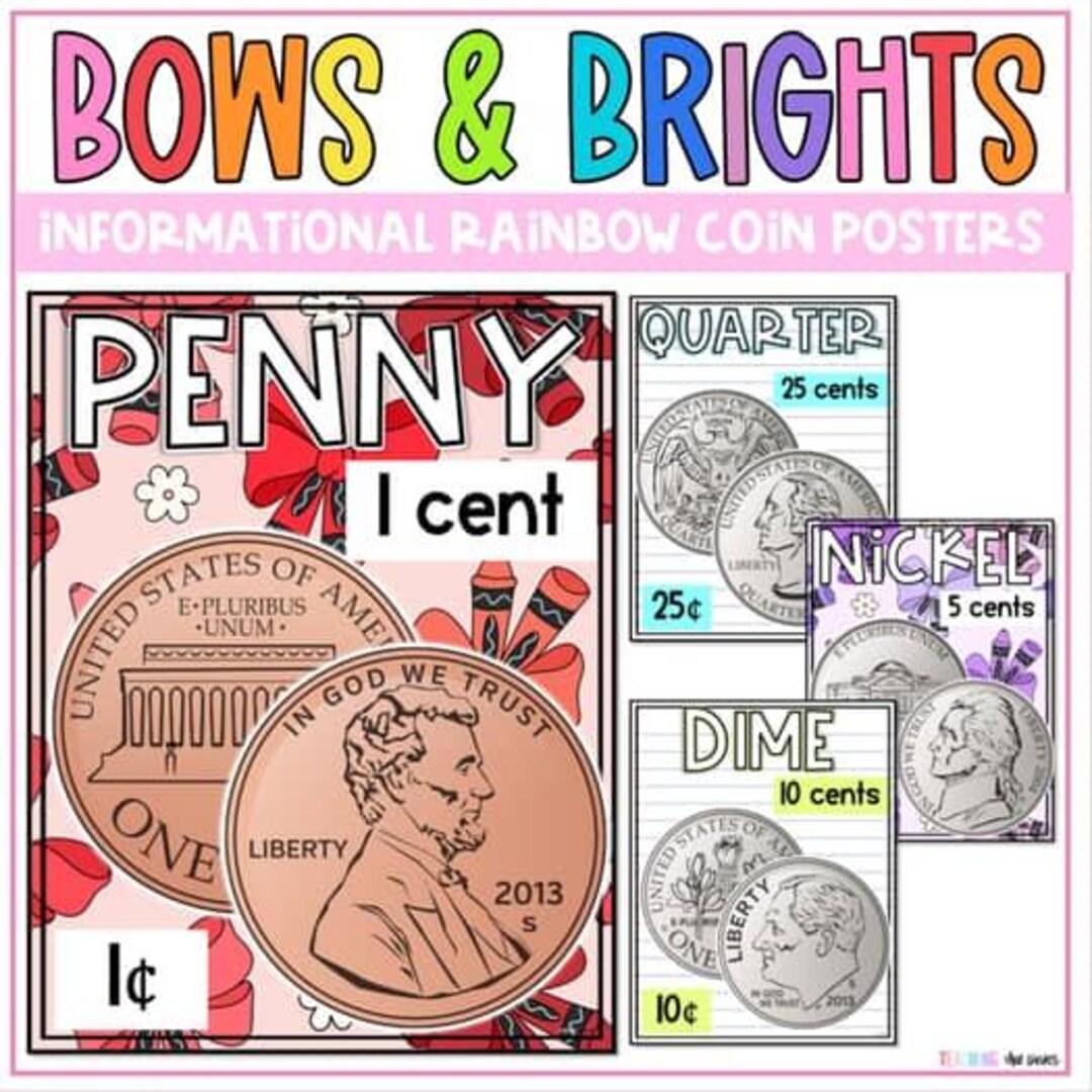 Coin/money Posters Anchor Charts | Bows and Brights Editable Classroom ...