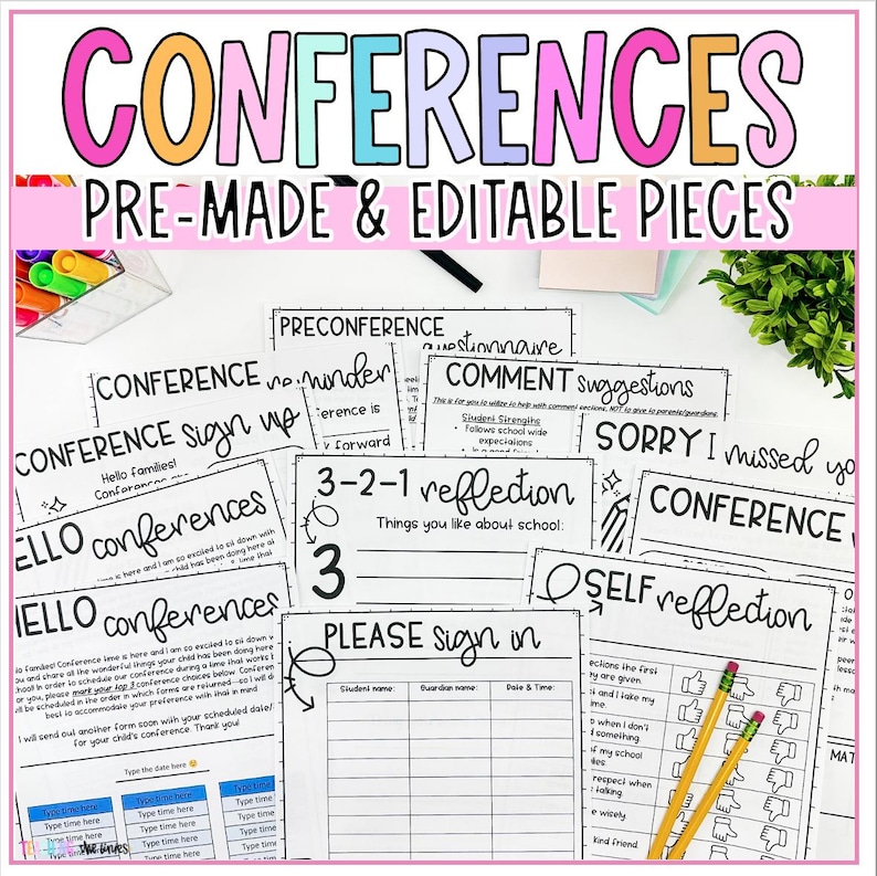 Parent Teacher Conference Bundle | Printable Notes, Communication ...
