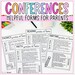 Parent Teacher Conference Bundle | Printable Notes, Communication ...