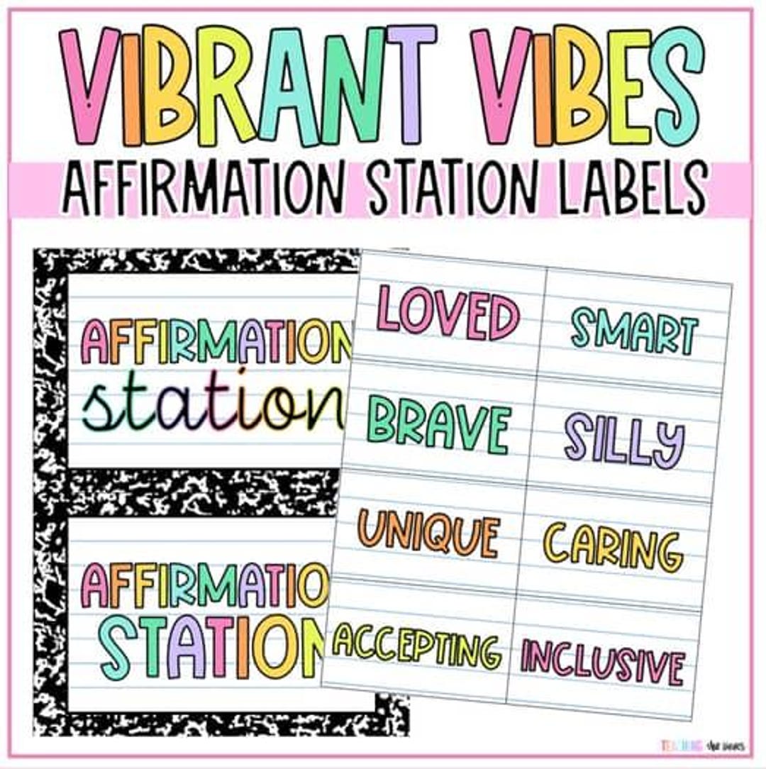 Vibrant Vibes Composition Notebook + Colorful Affirmation Station ...