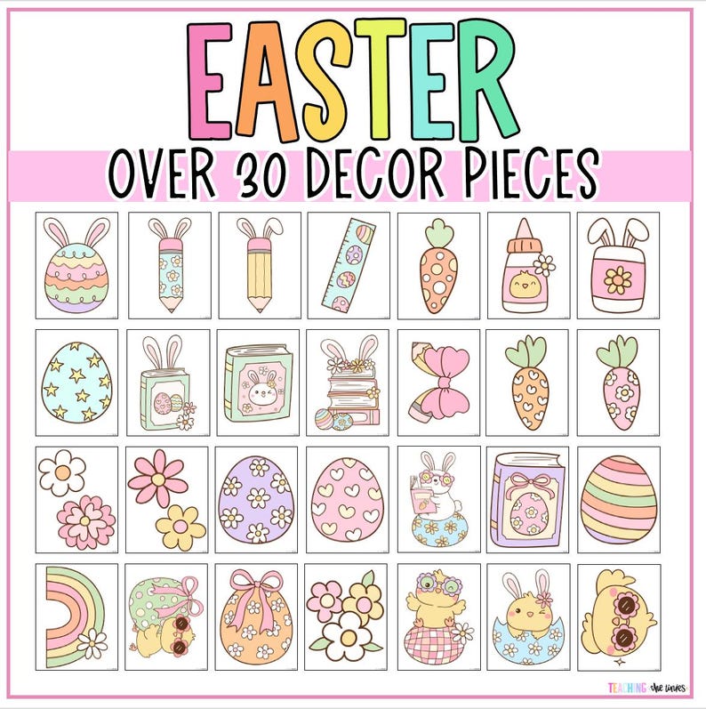 Easter Themed Bulletin Board Kit | Cutesy Classroom Spring Decor ...
