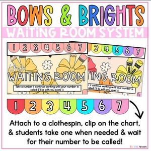 Waiting Room System | Bows & Brights Rainbow Colorful Classroom ...