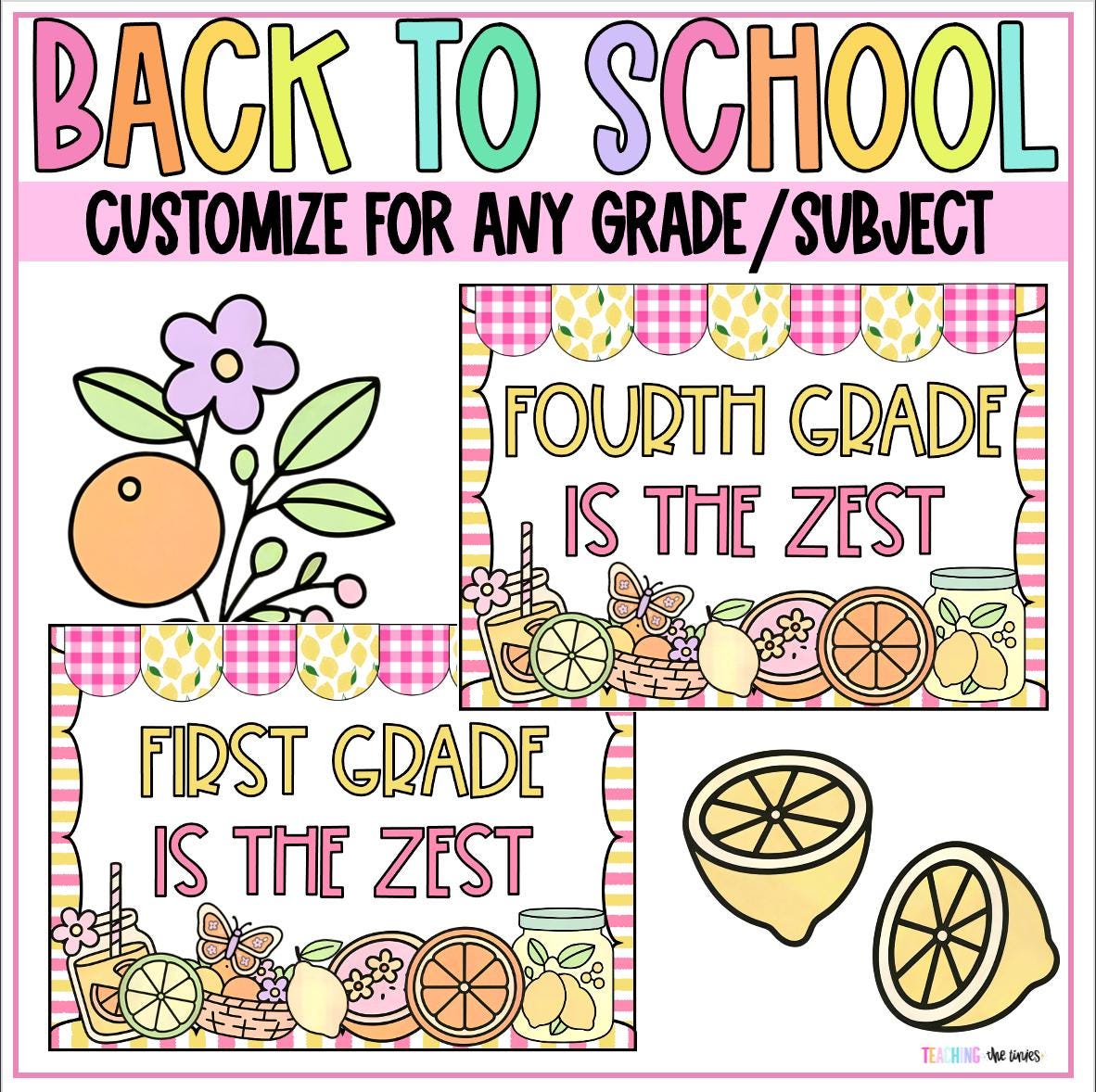 Lemon Back to School Bulletin Board Kit | Cutesy Classroom Door Decor ...