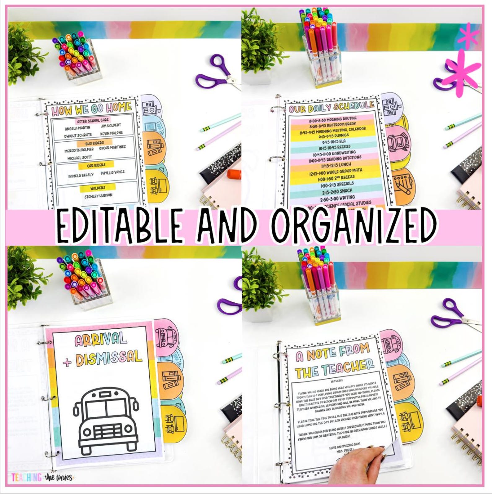 Teacher Substitute Binder | Editable Classroom Emergency Plans, Lesson ...
