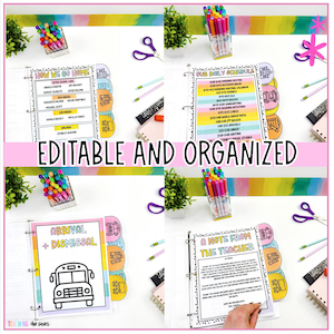 Teacher Substitute Binder | Editable Classroom Emergency Plans, Lesson ...