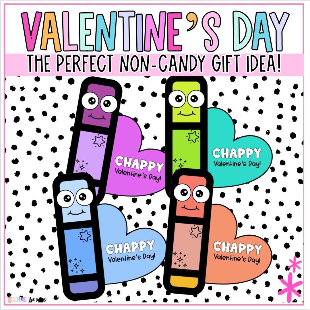 Non-candy Valentine Tags | Printable Chapstick Valentine Cards ...