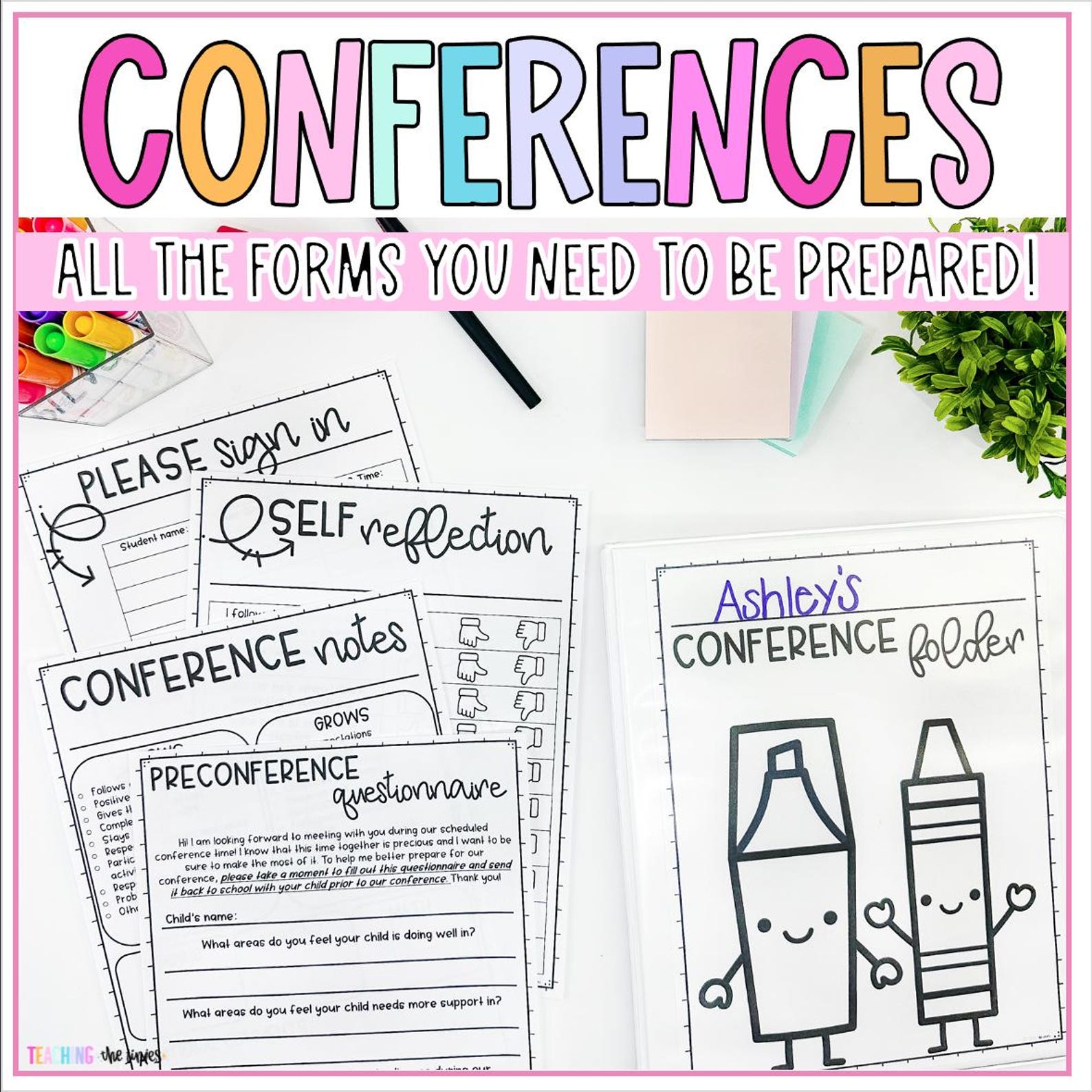 Parent Teacher Conference Bundle | Printable Notes, Communication ...