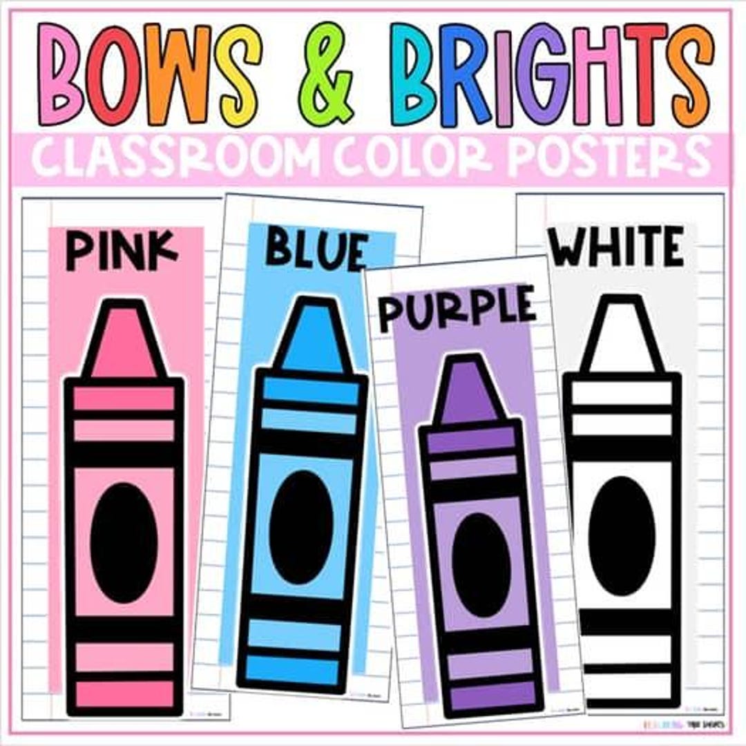 Colors Posters Crayons | Bows and Brights Classroom Decor Colorful ...