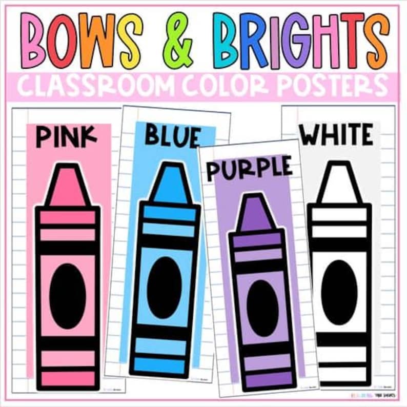 Colors Posters Crayons | Bows and Brights Classroom Decor Colorful ...