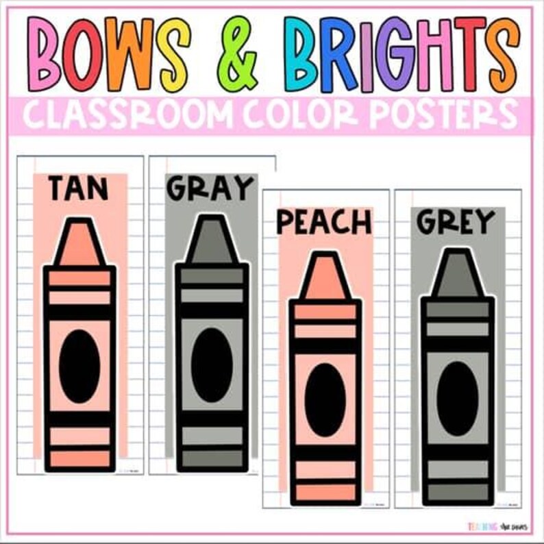Colors Posters Crayons | Bows and Brights Classroom Decor Colorful ...