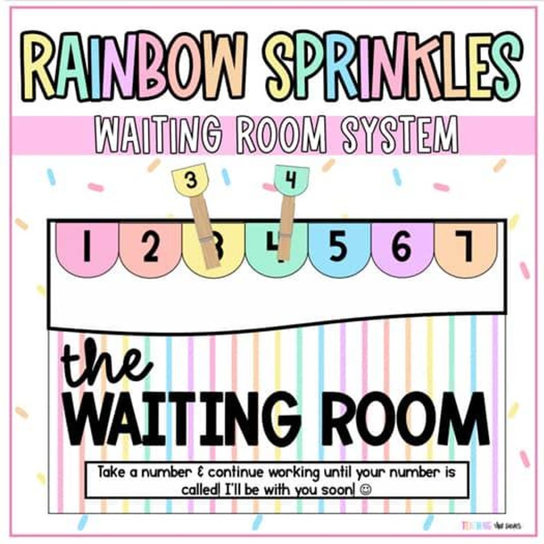 Waiting Room System | Rainbow Sprinkles Pastel Colorful Classroom ...