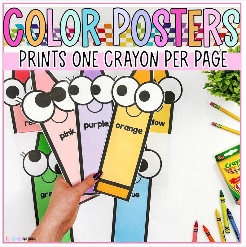 Elementary Classroom Color Posters | Printable Color Recognition ...