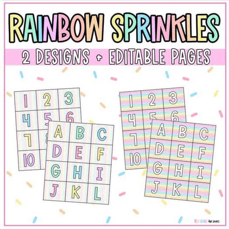 Target Book Bin Student Number Labels EDITABLE | Rainbow Sprinkles ...