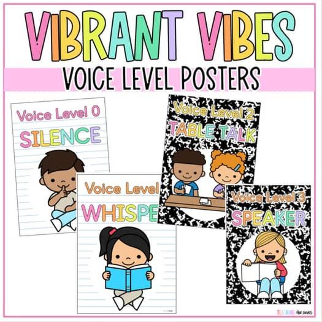 Voice Level Posters | Vibrant Vibes Classroom Decor Composition ...