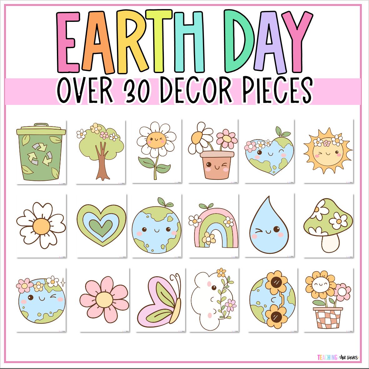Earth Day Bulletin Board Kit | Cutesy Classroom Earth Day Decor ...
