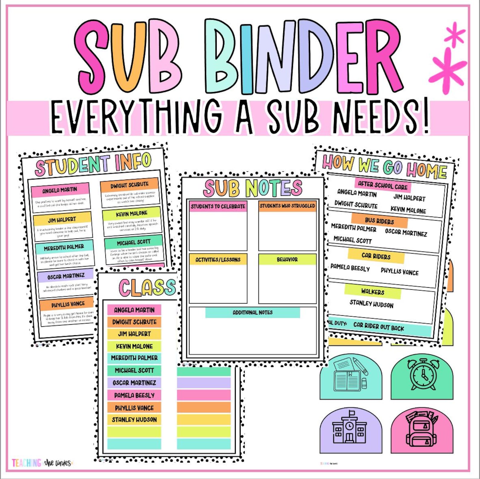 Teacher Substitute Binder | Editable Classroom Emergency Plans, Lesson ...