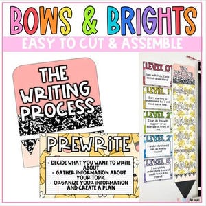 Giant Writing Process Pencil Poster | Bows & Brights Colorful Classroom ...