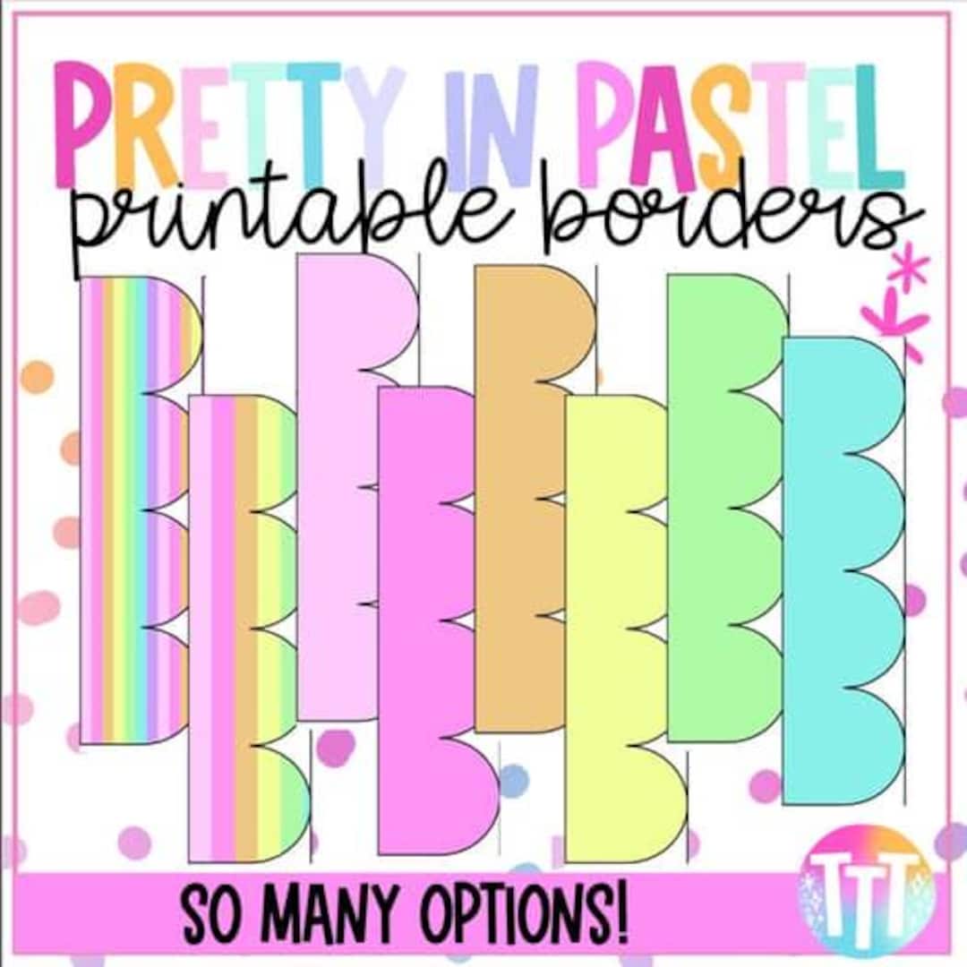 Printable Bulletin Board Borders | Pretty in Pastel Editable Classroom ...