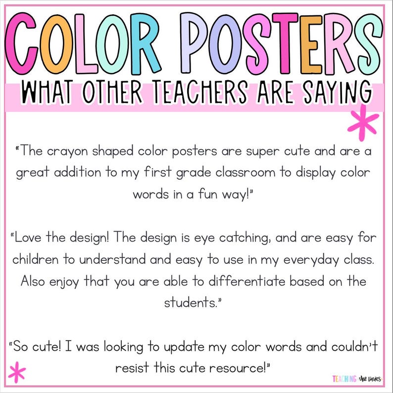 Elementary Classroom Color Posters | Printable Color Recognition ...