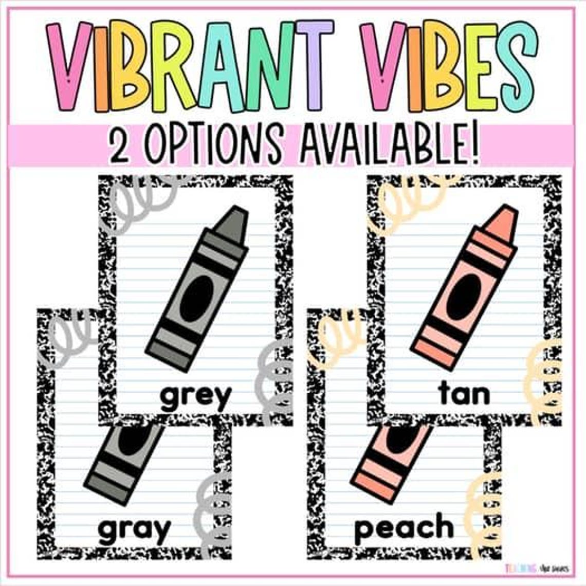 Colors Posters | Vibrant Vibes Classroom Decor Composition Notebook ...