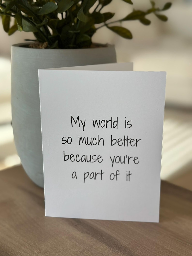 Sentimental Friendship Card: My World is Better Because of You - Etsy