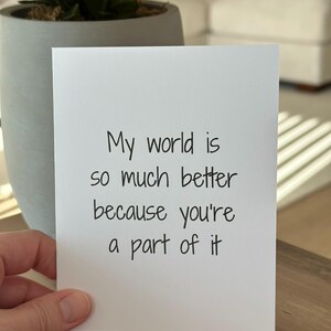 Sentimental Friendship Card: My World is Better Because of You - Etsy