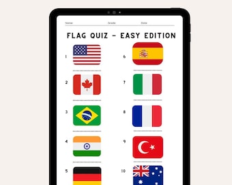 Hard World Flag Quiz – Printable Geography Challenge | Difficult Fill ...