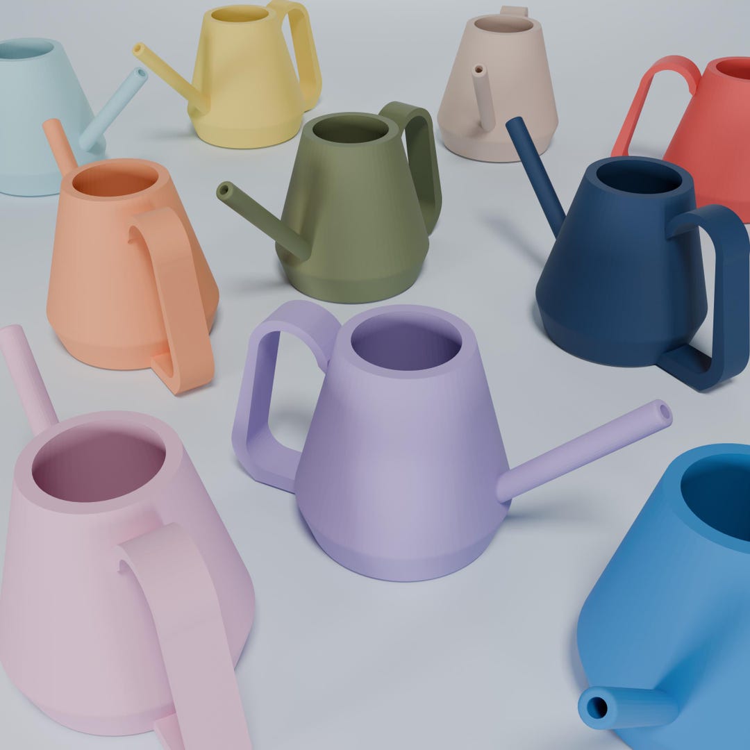 Sleek Retro Vibe Watering Can - 3D Printed in Multiple Colors and Sizes ...