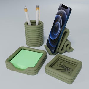 Desk Accessories Set, Desk Organizer, Office Decor, Pencil Holder ...