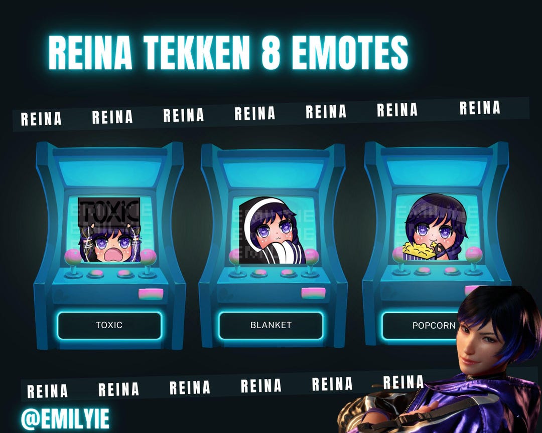 Reina Tekken 8 Emotes and Digital Stickers | Discord | Twitch - Etsy