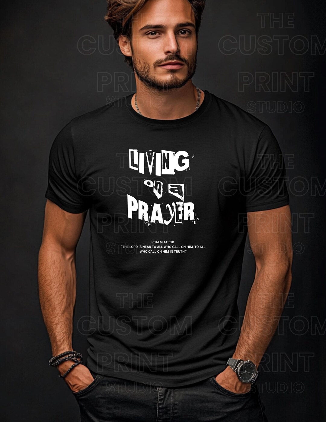 Living on a Prayer Grunge T-shirt: Psalm 145 Christian Rock Tee - Etsy