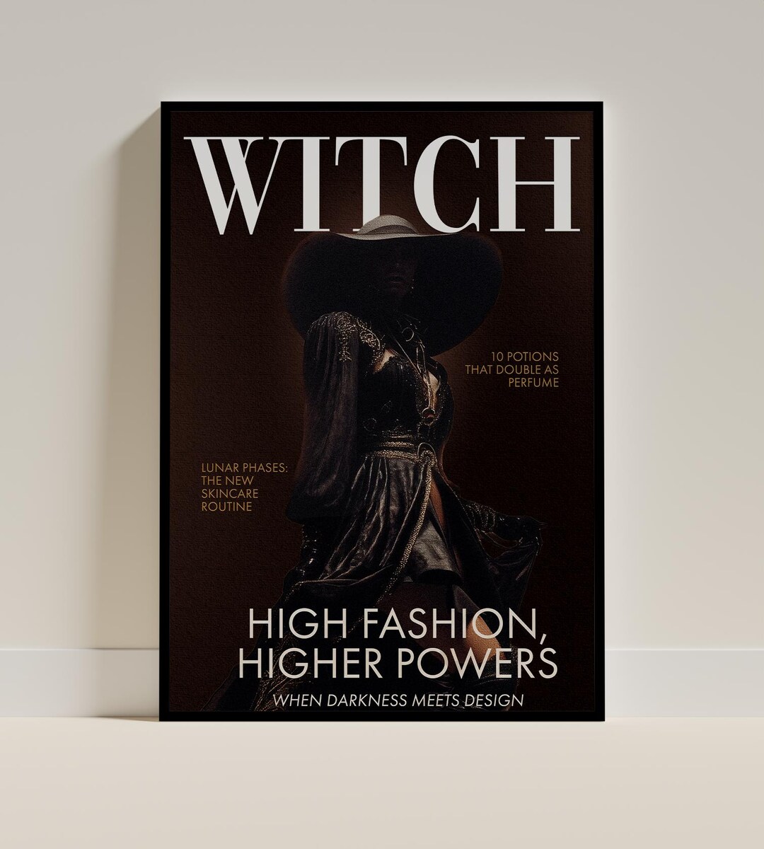 Gothic Witch Portrait Printable | Witch’s Vogue Art Print | Dark ...