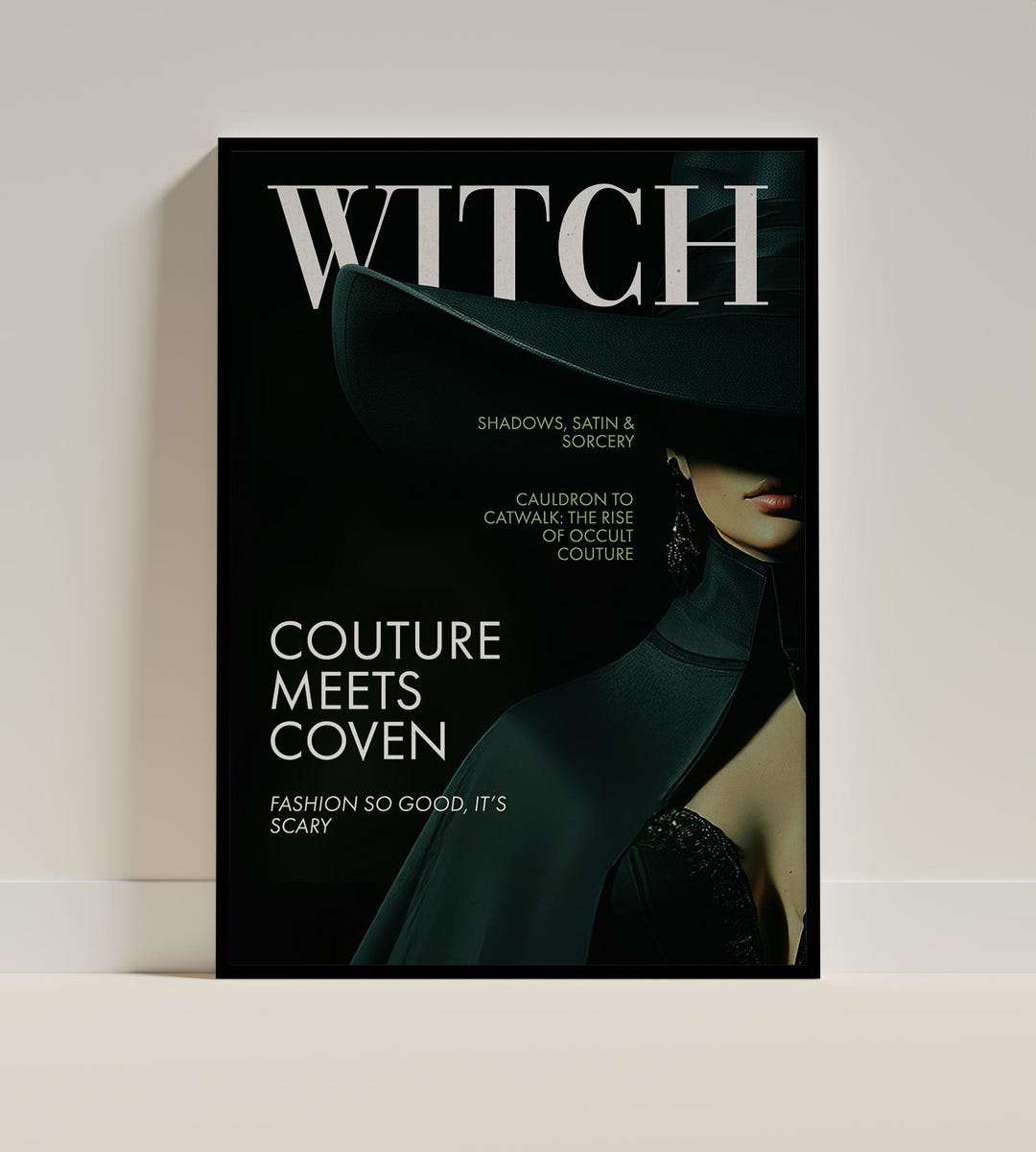 Witch Fashion Editorial Wall Art | Dark Aesthetic Witch Poster | Vogue ...