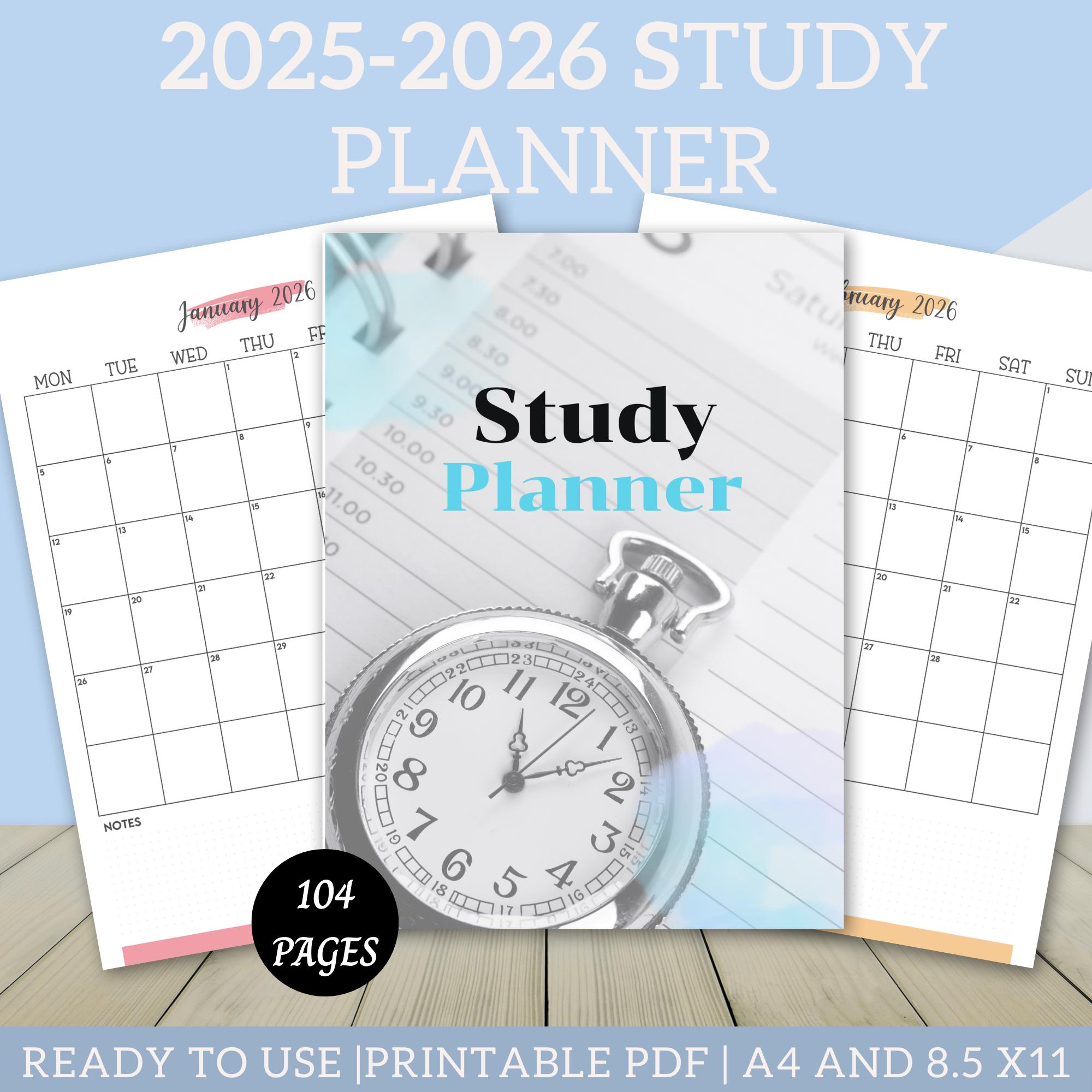 2025-2026 Student Planner Bundle: Weekly, Monthly Study Tracker ...