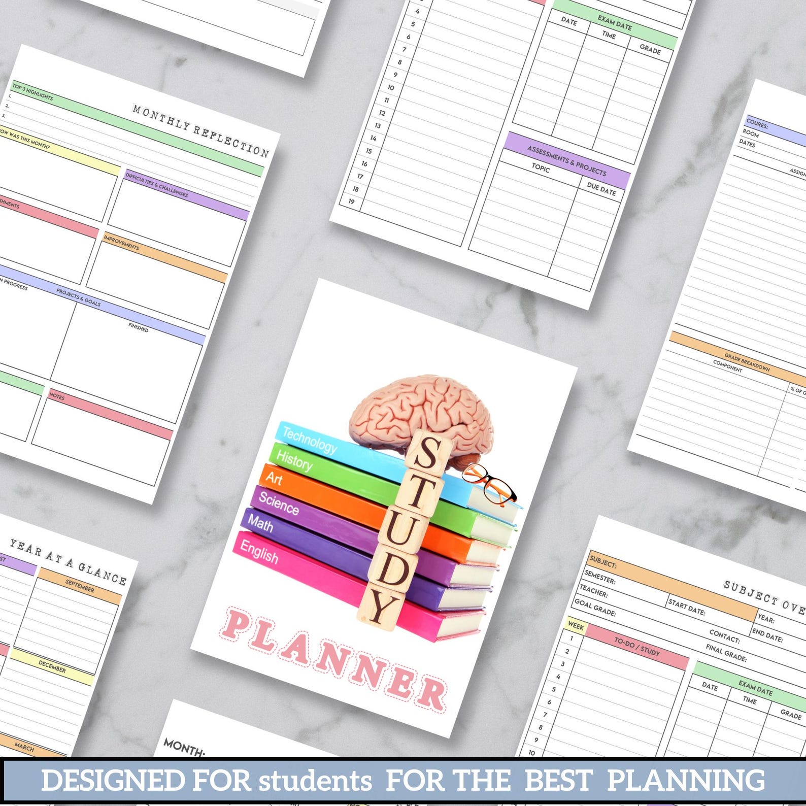 2025-2026 Student Planner Bundle: Weekly, Monthly Study Tracker ...