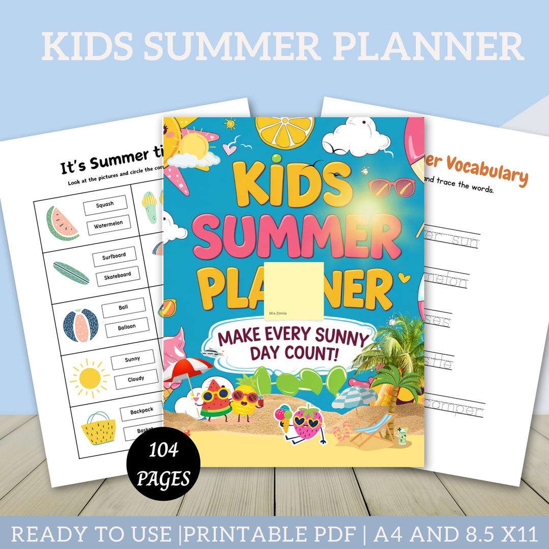 Editable Kids Daily Schedule Template, Summer Daily Checklist for Kids ...