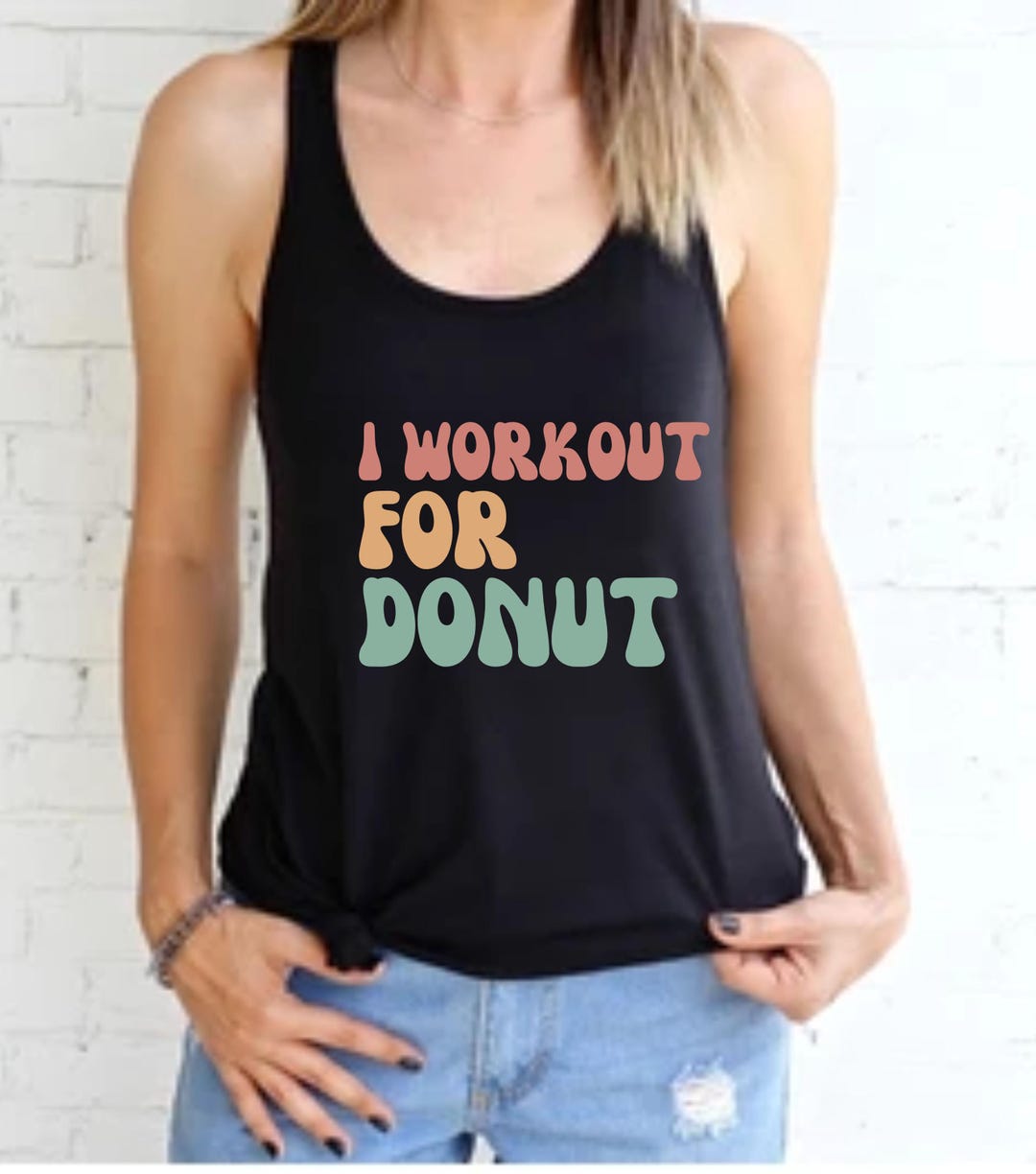 I Workout for Donut Tank, Funny Gym Tank, Women's Casual Fitness Tank ...