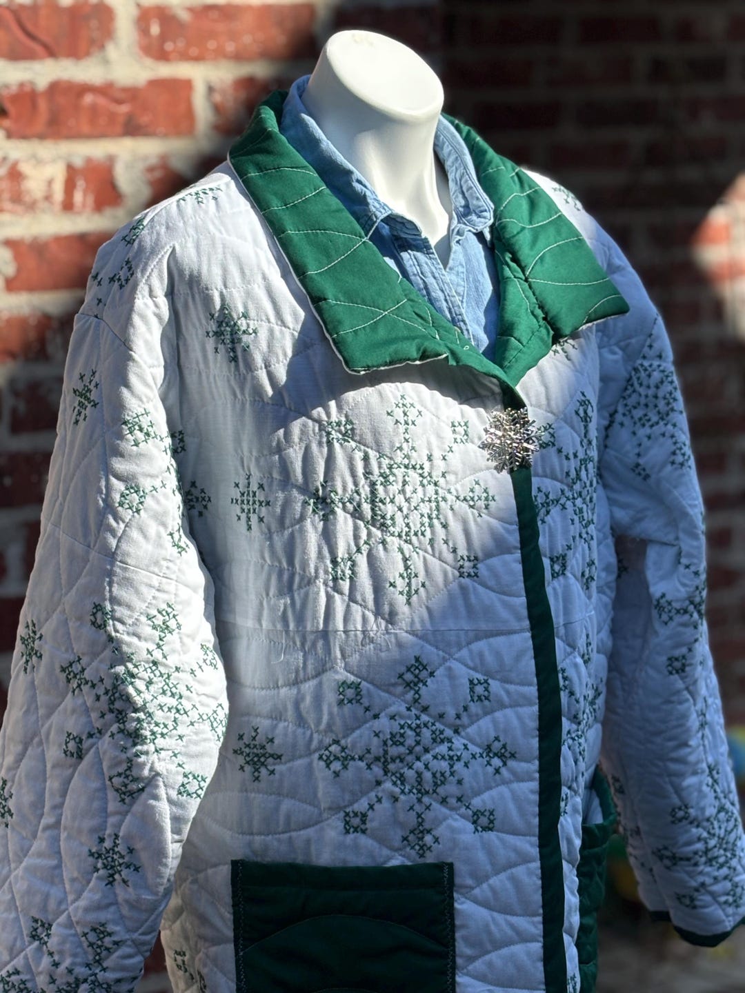 Handmade Snowflake Quilt Jacket • Upcycled Vintage Cottagecore Coat ...