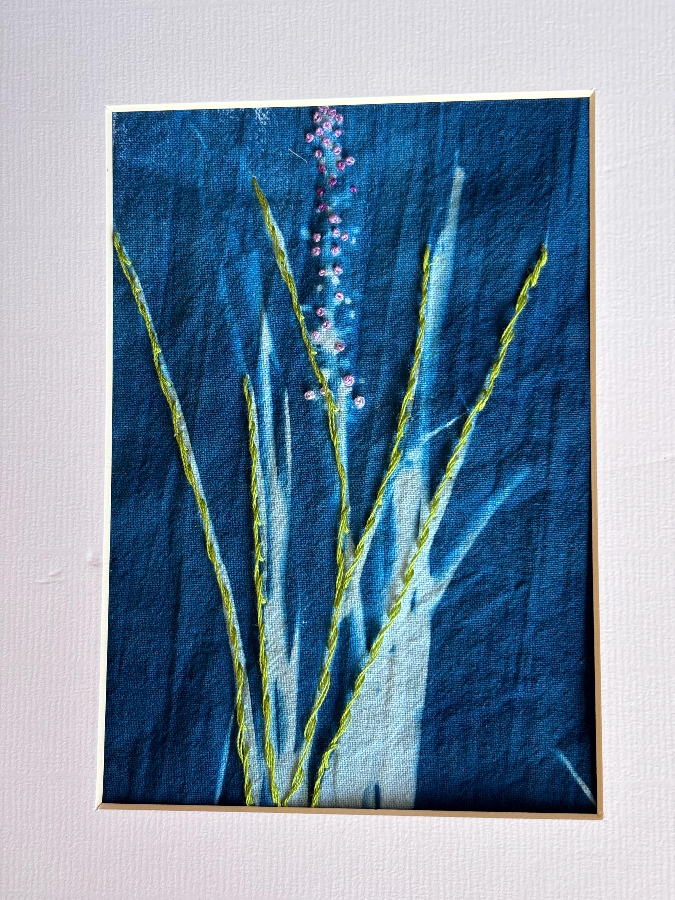 Hand Embroidered Cyanotype Print - Etsy