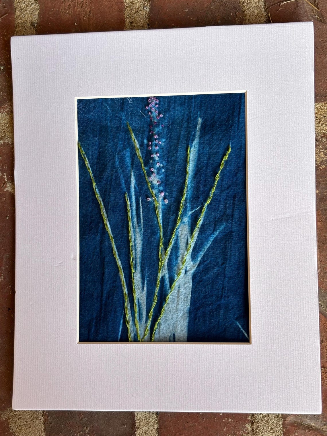 Hand Embroidered Cyanotype Print - Etsy