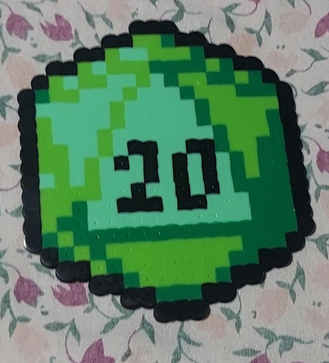 Green D20 Fuse Bead Coaster - Etsy