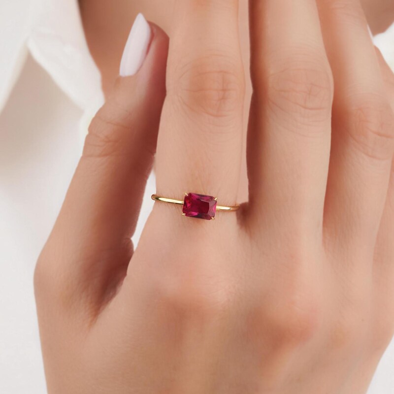 Gold Ruby Ring - Etsy