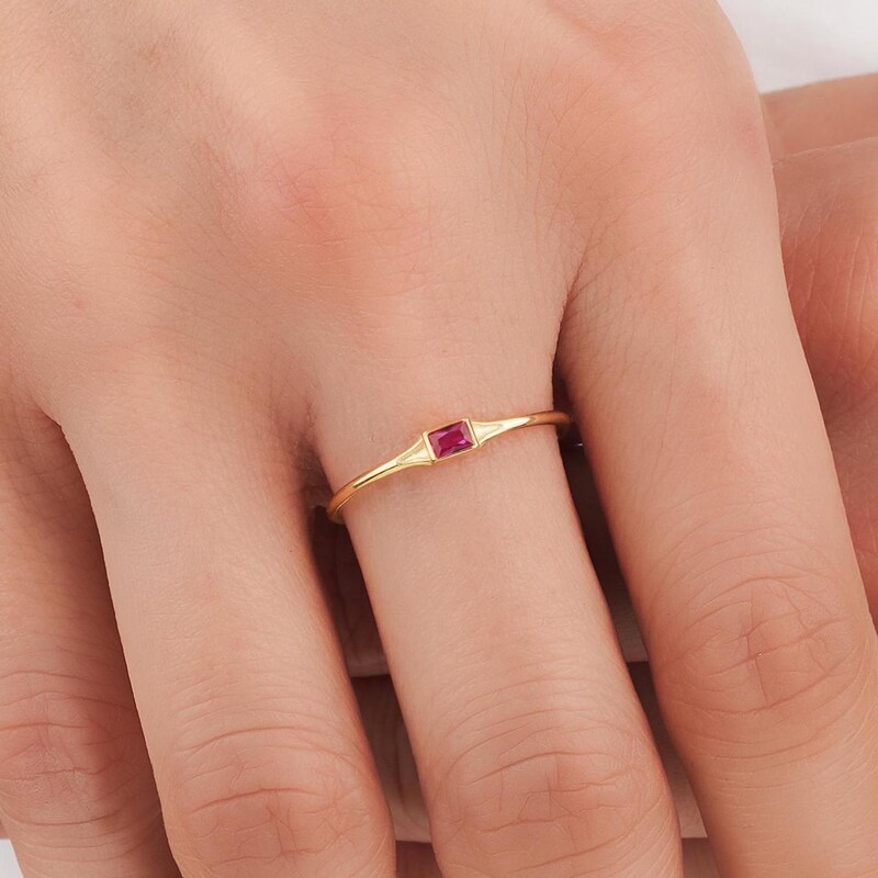 Ruby Gold Ring - Etsy