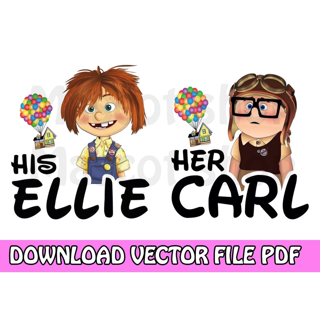 Carl & Ellie Vector Digital File | up Inspired Design for Printable T ...