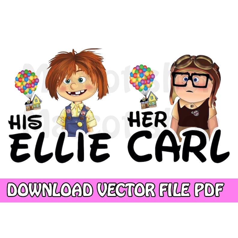 Carl & Ellie Vector Digital File | up Inspired Design for Printable T ...
