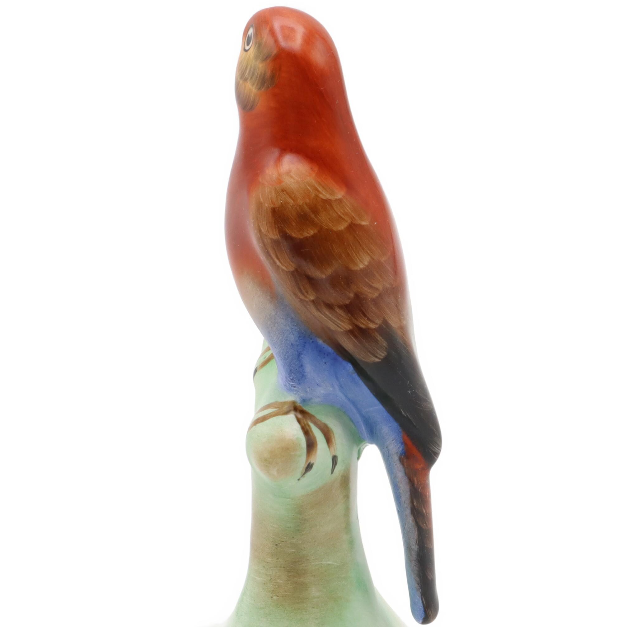 Parakeet Porcelain Figurine, Parrot Bird Sculpture, Art Home Decor Hand ...