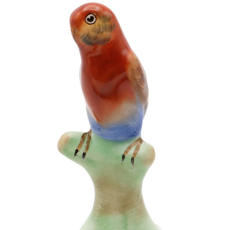 Parakeet Porcelain Figurine, Parrot Bird Sculpture, Art Home Decor Hand ...