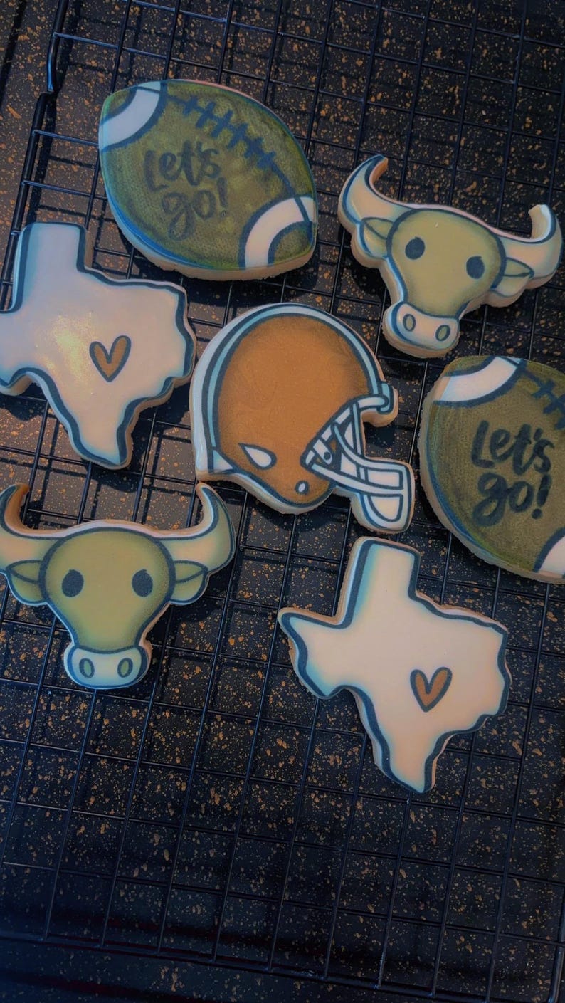 Texas Longhorn Football Sugar Cookies - Etsy
