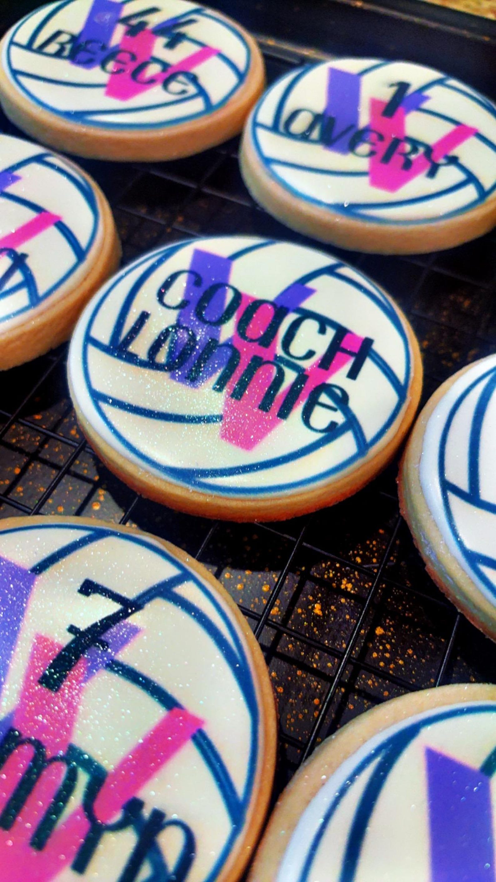 1 Dozen Custom Vollyball Sugar Cookies - Etsy
